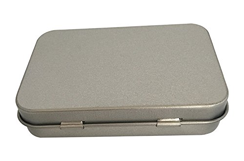 AKOAK 6 Pcs 3.7 x 2.3 x 0.8 Inches Rectangular Empty Hinged Tins Box Containers for First Aid Kit,Survival Kits,Storage,Herbs,Pills,Crafts and More