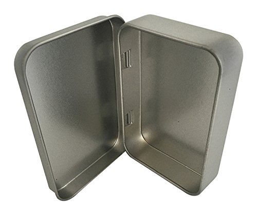 AKOAK 6 Pcs 3.7 x 2.3 x 0.8 Inches Rectangular Empty Hinged Tins Box Containers for First Aid Kit,Survival Kits,Storage,Herbs,Pills,Crafts and More