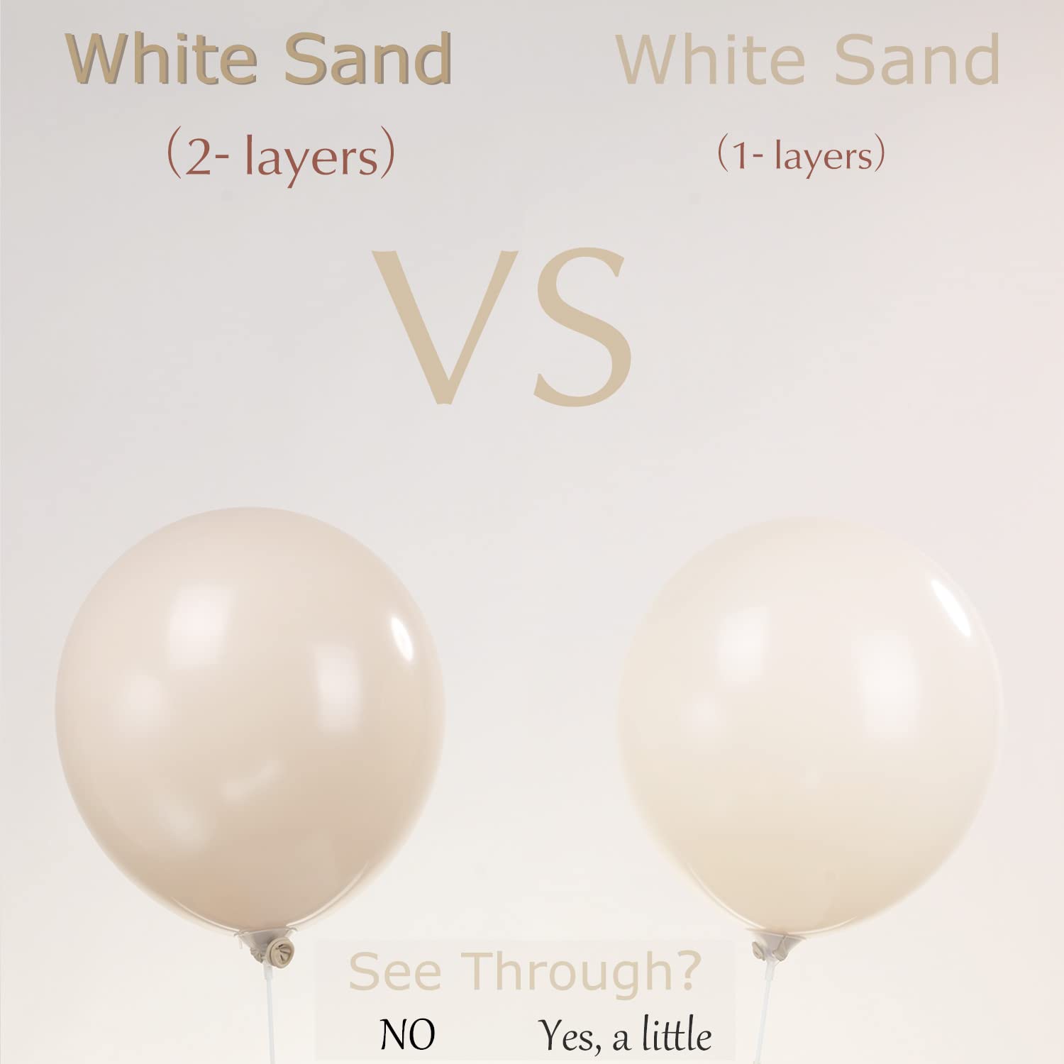 Kozee Double-Stuffed white sand Balloons Different sizes 63 PACK 18+12+10+5 inch beige Balloon Garland kit For Wedding Birthday baby shower anniversary decorations