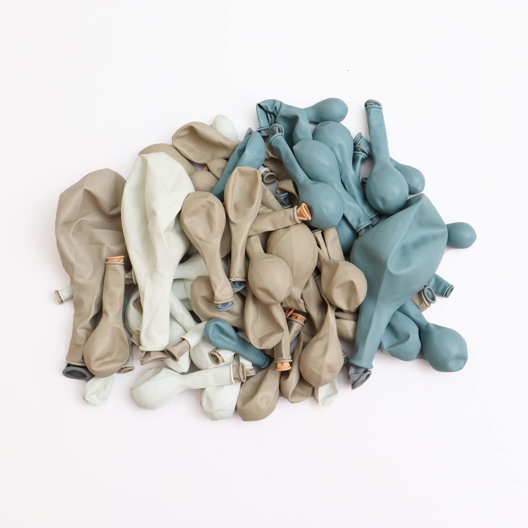 MYDECORBL Double Stuffed Balloon Combination Dusty Blue-Grey Doubled Sand Grey Doubled Sand Cream Peach Doubled White Natural Sand Balloons for Baby Shower Birthday Wedding Party Decoration