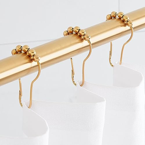 Signature Hardware 466818 Roller Ball Shower Curtain Rings - Set of 12 - Brushed Gold
