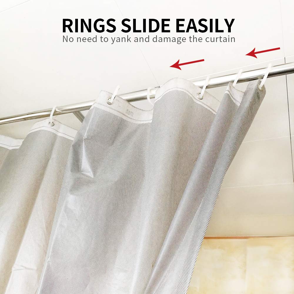 FANDAMEI 36 Pieces Shower Curtain Rings, Plastic Shower Curtain Hooks Hanger for Bathroom Shower Window Rod, C Shaped Shower Hooks for Shower Curtain