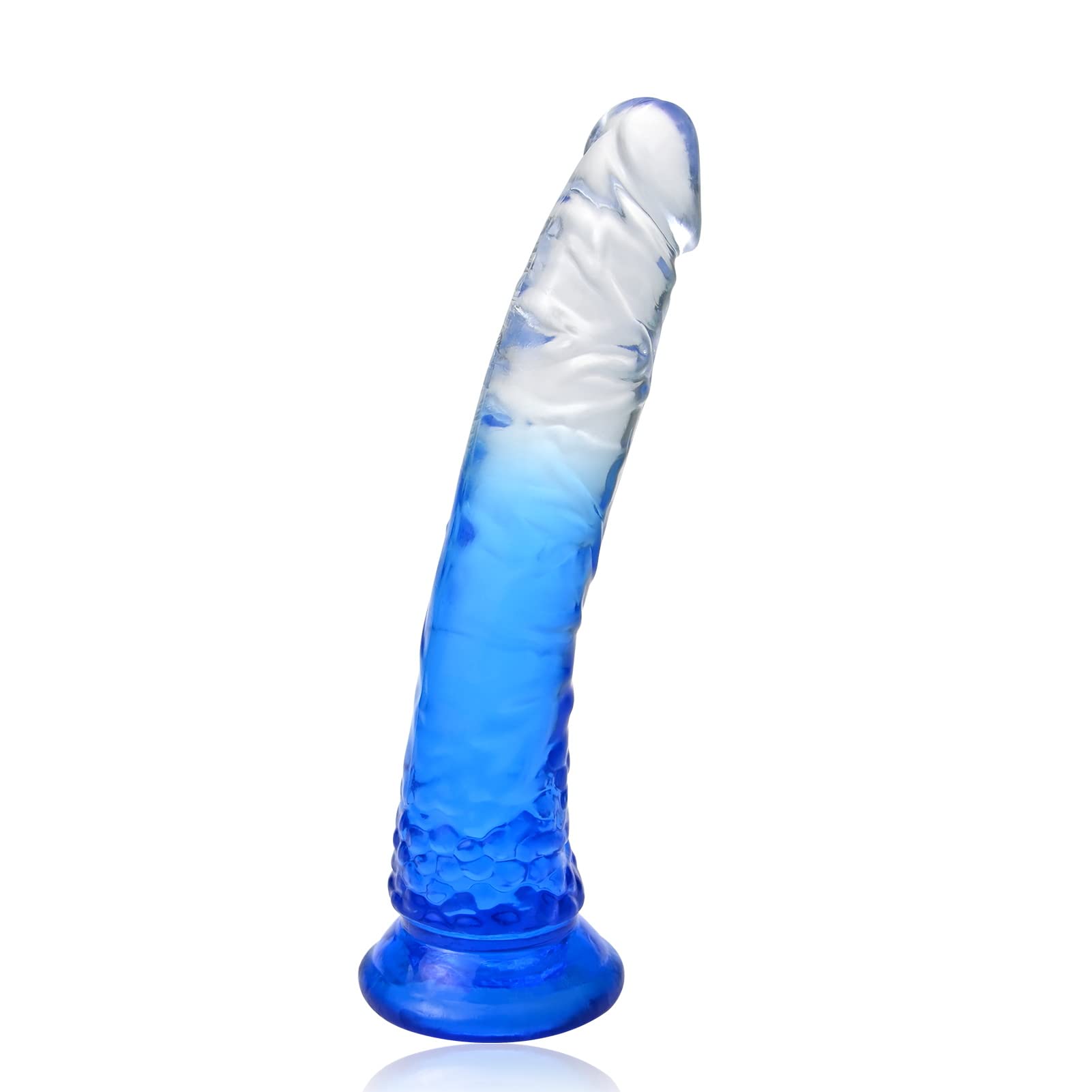 Realistic Jelly Dildo, G-spot Dildo with Strong Suction Cup for Hands-Free Play, Flexible Lifelike Penis Female Clit Vaginal Masturbation Toy with Realistic Head and Veins Shaft