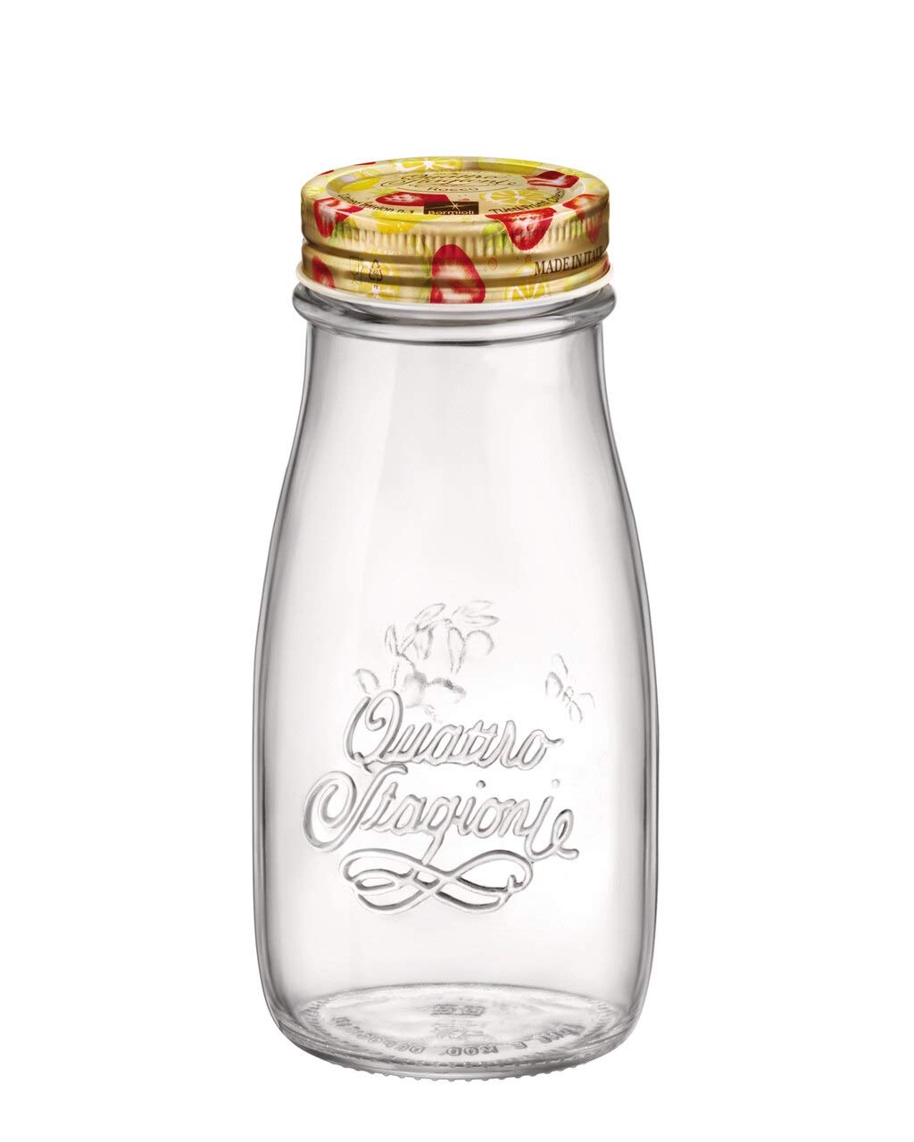 Bormioli Rocco Quattro Stagioni Tutti Frutti Bottle,13.5 oz, Clear, 12 Count (Pack of 1)