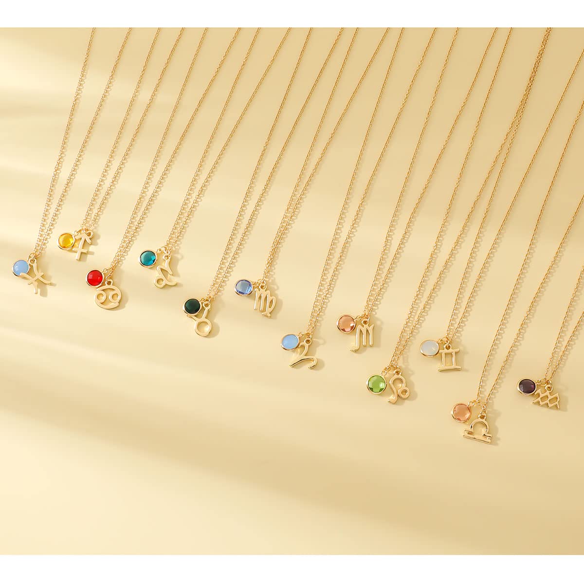 TGOLM 14k Gold Plated Taurus Sign May Birthstone Created-emerald Crystal Necklace for Women Birthday Gift