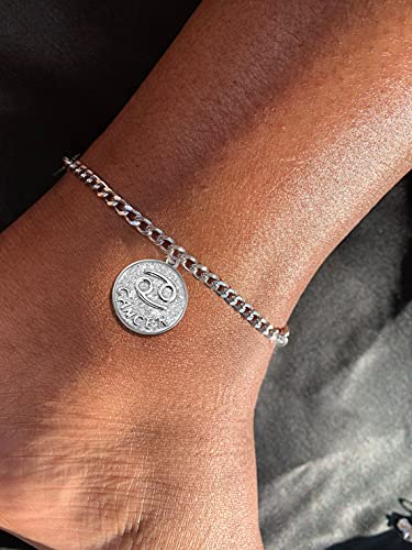 Sora Tuki Taurus Ankle Bracelets for Women Silver Anklets Horoscope Constellation Taurus Anklet Bracelets for Women Silver Anklets for Women Zodiac Anklets for Women Taurus Gift