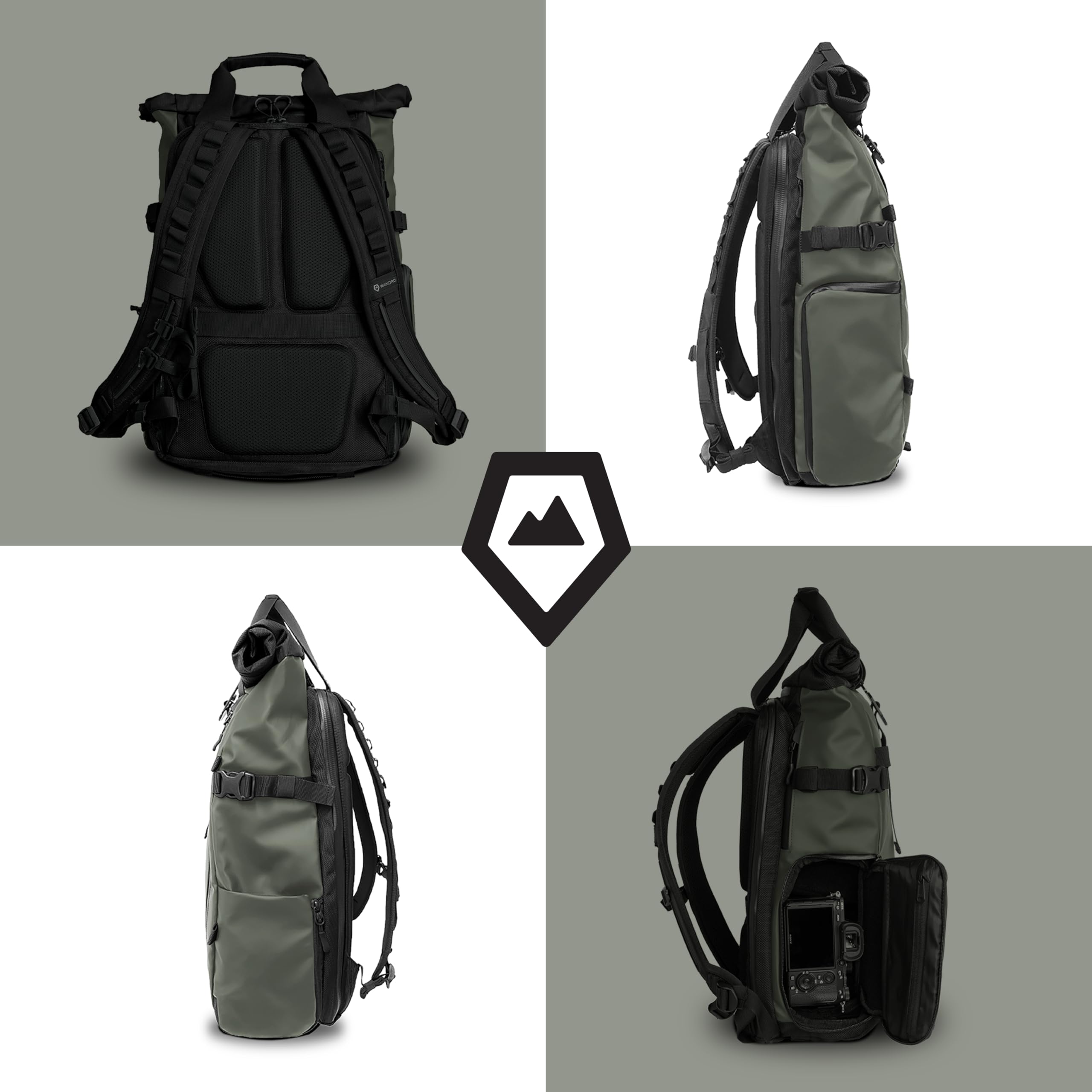 WANDRD All-New PRVKE 21L Photography Travel Backpack - Photo Bundle - Weather Resistant Camera Bag with Laptop Compartment (Wasatch Green)