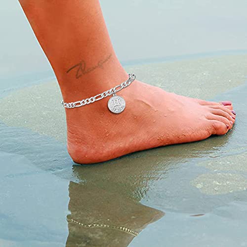 Sora Tuki Taurus Ankle Bracelets for Women Silver Anklets Horoscope Constellation Taurus Anklet Bracelets for Women Silver Anklets for Women Zodiac Anklets for Women Taurus Gift