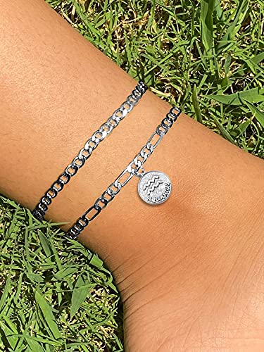 Sora Tuki Taurus Ankle Bracelets for Women Silver Anklets Horoscope Constellation Taurus Anklet Bracelets for Women Silver Anklets for Women Zodiac Anklets for Women Taurus Gift