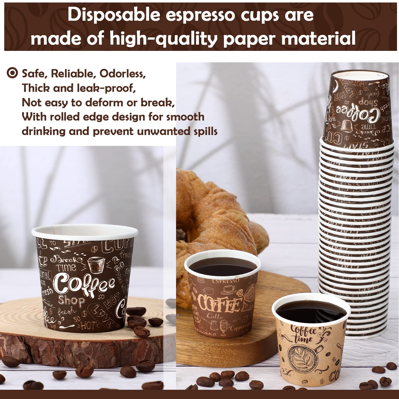 Dingion 900 Pack 4oz Small Disposable Espresso Coffee Cups Hot Cold Drinking Paper Cups for Home, Office, Cafe, Restaurant, Travel, Party, Picnic, Travel and Events