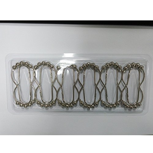 Bathroom Curtain Hooks Rustproof Steel Polished Chrome Shower Curtain Rings Set of 12