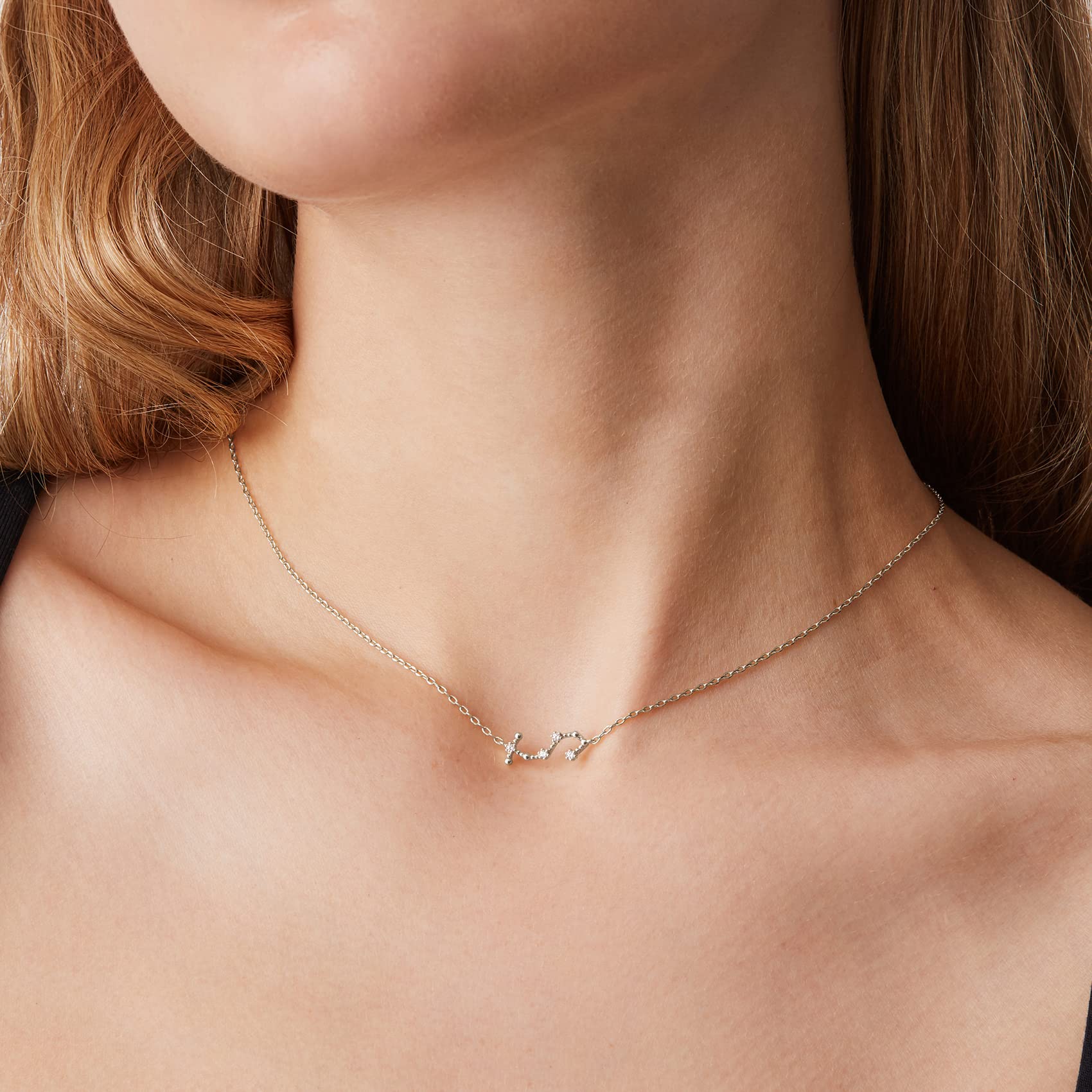 PAVOI 14K White Gold Plated Astrology Constellation Horoscope Zodiac Necklace 16-18" - Taurus