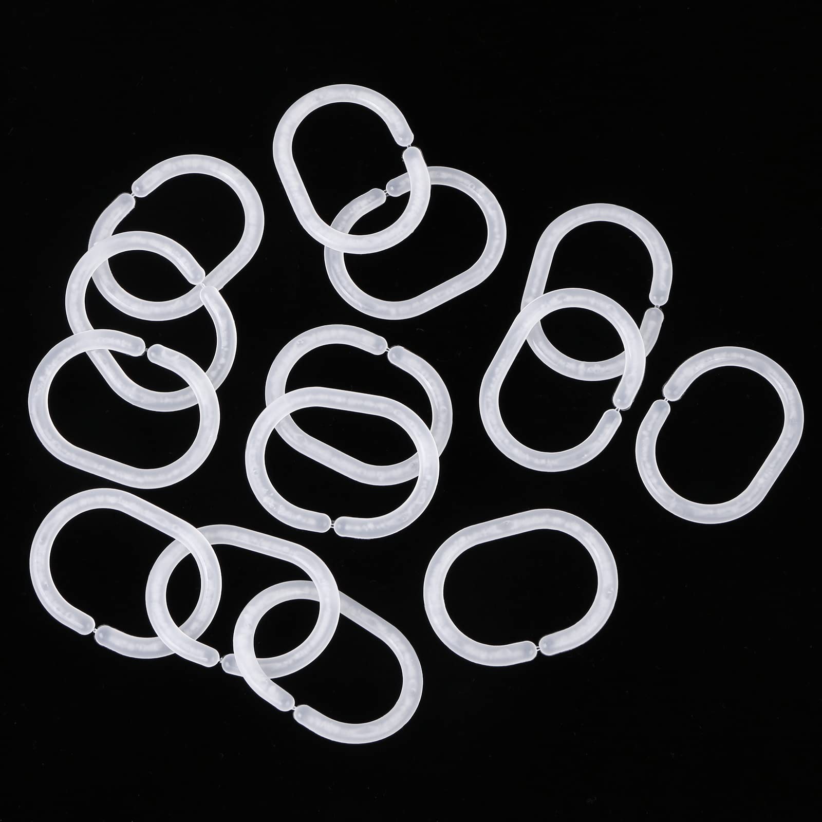 MIDELONG 50 PCS Plastic Shower Curtain Rings, Clear Shower Curtain Hooks, C-Shaped Rings Hook Hanger for Bathroom Shower Curtain Window Rod