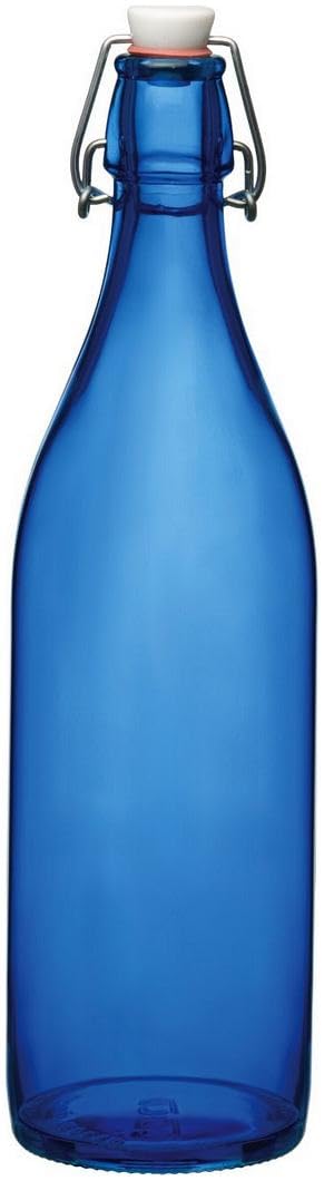 Bormioli Rocco Giara Sky Blue Glass Bottle With Stopper 33 3/4oz