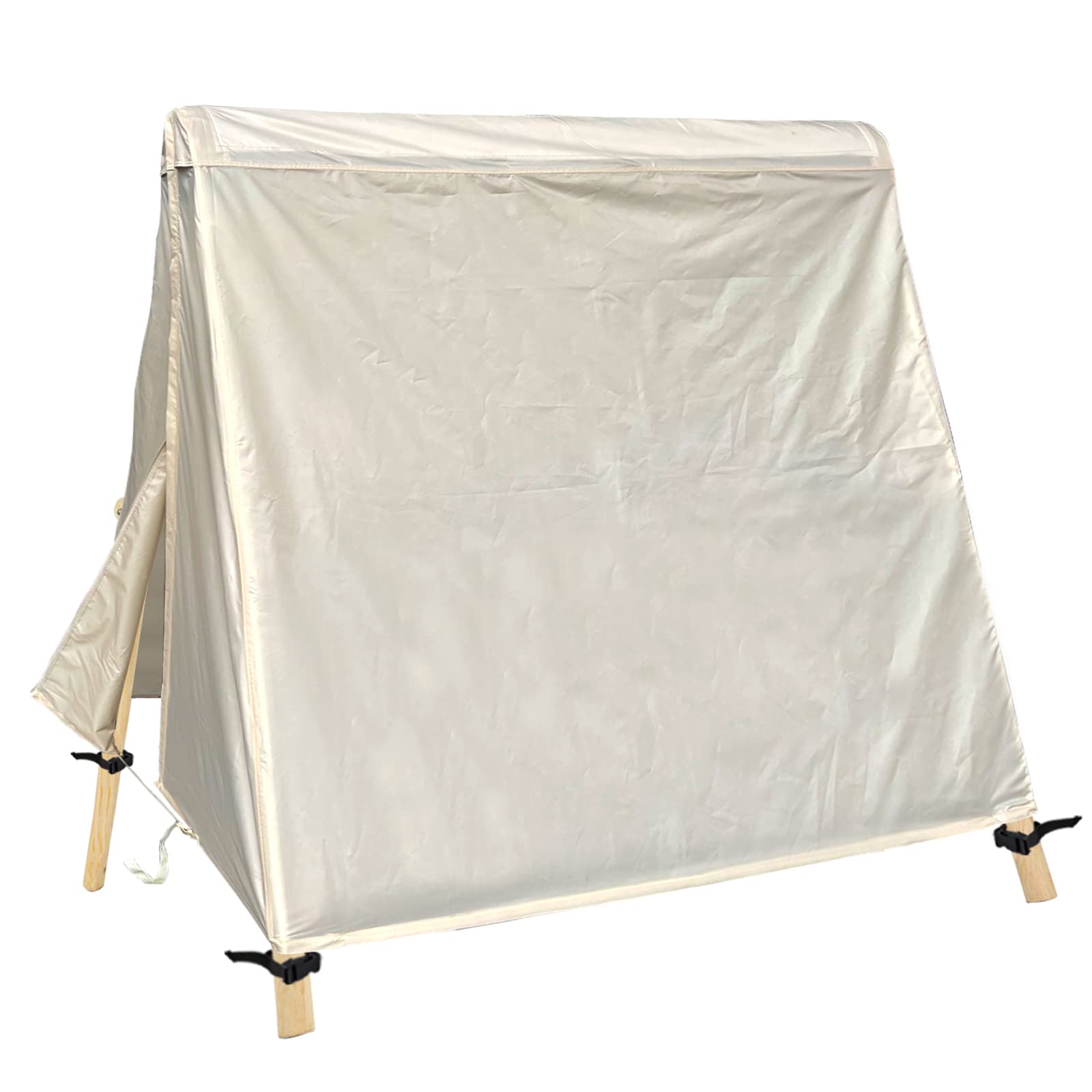 Patio Swing Cover A-Frame Swing Covers Waterproof 3 Seat UV Resistant Weather Protector for Outdoor Courtyard Patio Furniture 72x67x55 Inch Beige
