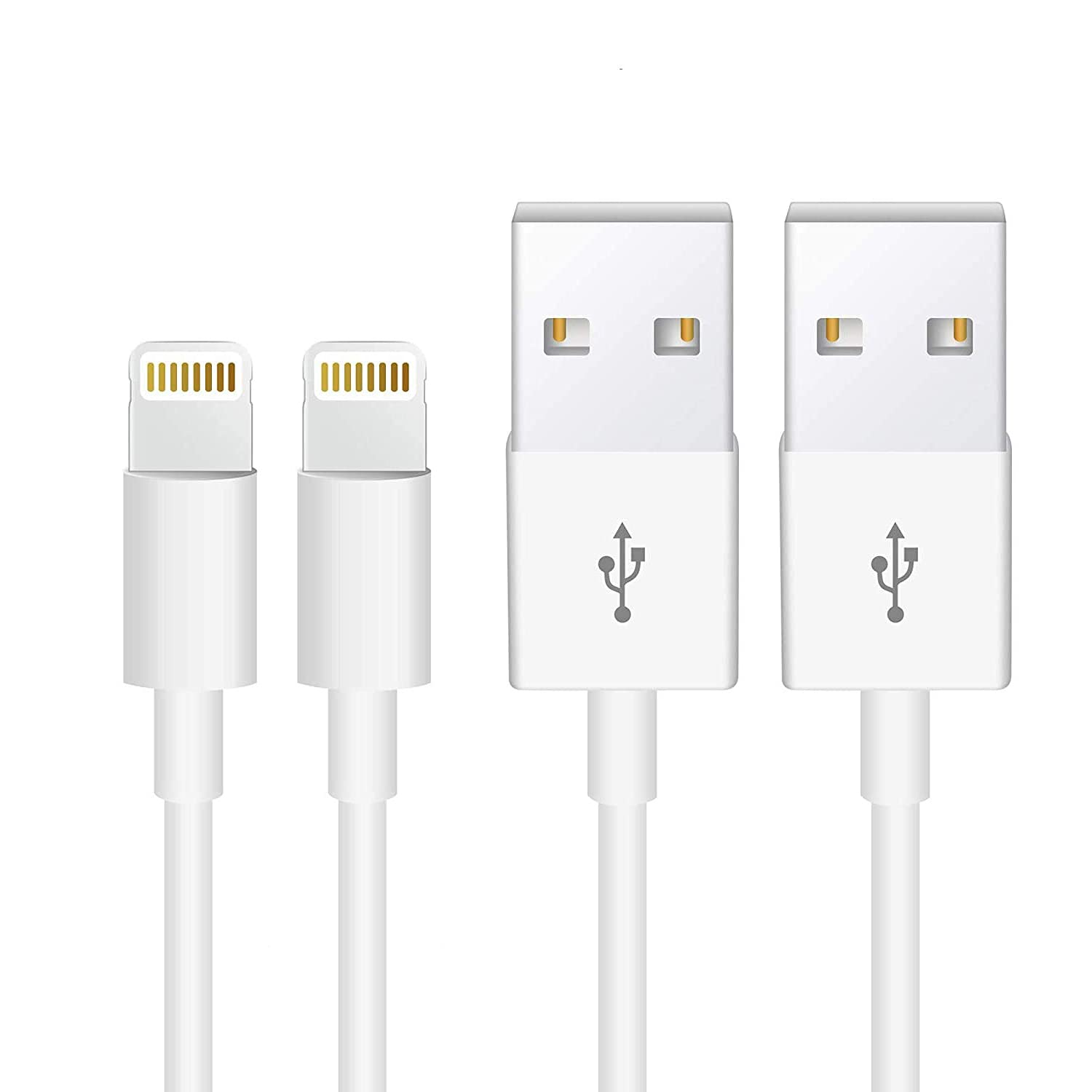 2Pack Apple Original Cable [Apple MFi Certified] Lightning to USB Cable Compatible iPhone 13/12/11 Pro Max/XS MAX/XR/XS/X/8/7/Plus/6S iPad AirPods,iPod Touch (1M/3.3FT) Original Certified - White
