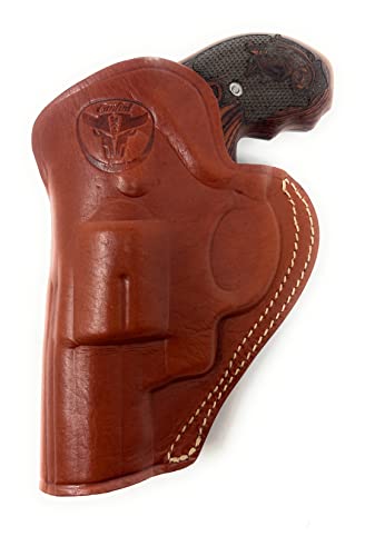 Cardini Leather Premium IWB Leather Holster for Concealed Carry | Fits Smith & Wesson K Frame and N Frame Revolvers, Model 60 | Rock Island M206 2" | Other 38 Special Revolvers