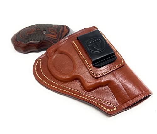 Cardini Leather Premium IWB Leather Holster for Concealed Carry | Fits Smith & Wesson K Frame and N Frame Revolvers, Model 60 | Rock Island M206 2" | Other 38 Special Revolvers