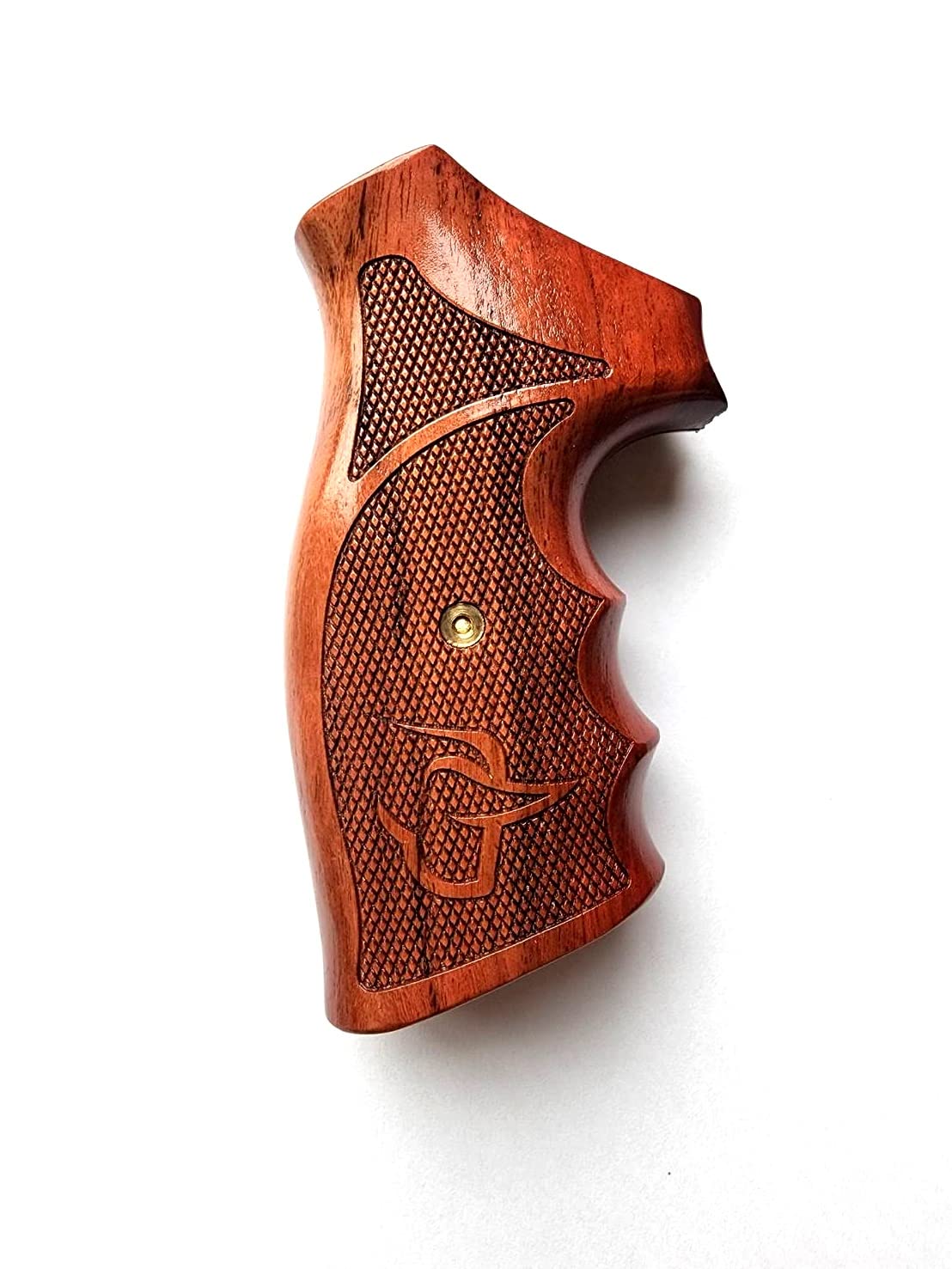 BMPL Hardwood Luxury Laser Grips Compatible with Taurus Medium/Large Frame.357 M44, 65, 66, 80, 82, 83, 96, 431, 441, 607, 608, 669 Revolver Handmade, Brown,Red