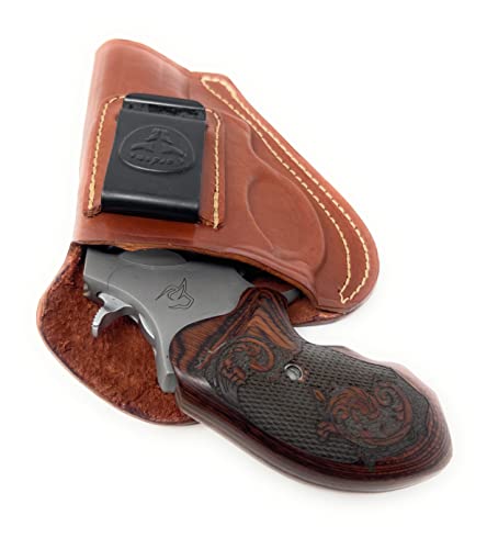 Cardini Leather Premium IWB Leather Holster for Concealed Carry | Fits Smith & Wesson K Frame and N Frame Revolvers, Model 60 | Rock Island M206 2" | Other 38 Special Revolvers