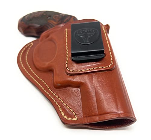 Cardini Leather Premium IWB Leather Holster for Concealed Carry | Fits Smith & Wesson K Frame and N Frame Revolvers, Model 60 | Rock Island M206 2" | Other 38 Special Revolvers