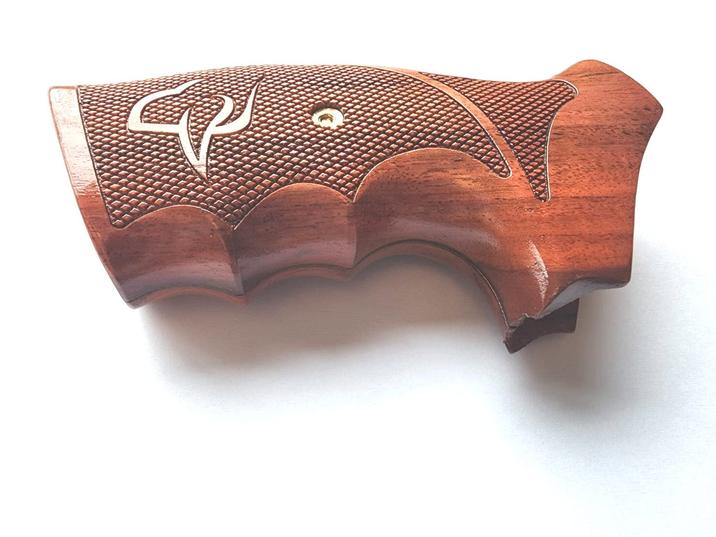 BMPL Hardwood Luxury Laser Grips Compatible with Taurus Medium/Large Frame.357 M44, 65, 66, 80, 82, 83, 96, 431, 441, 607, 608, 669 Revolver Handmade, Brown,Red