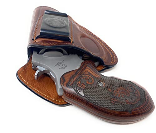 Cardini Leather Premium IWB Leather Holster for Concealed Carry | Fits Smith & Wesson K Frame and N Frame Revolvers, Model 60 | Rock Island M206 2" | Other 38 Special Revolvers