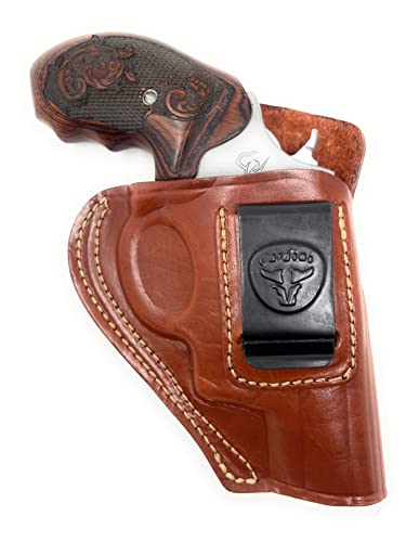 Cardini Leather Premium IWB Leather Holster for Concealed Carry | Fits Smith & Wesson K Frame and N Frame Revolvers, Model 60 | Rock Island M206 2" | Other 38 Special Revolvers