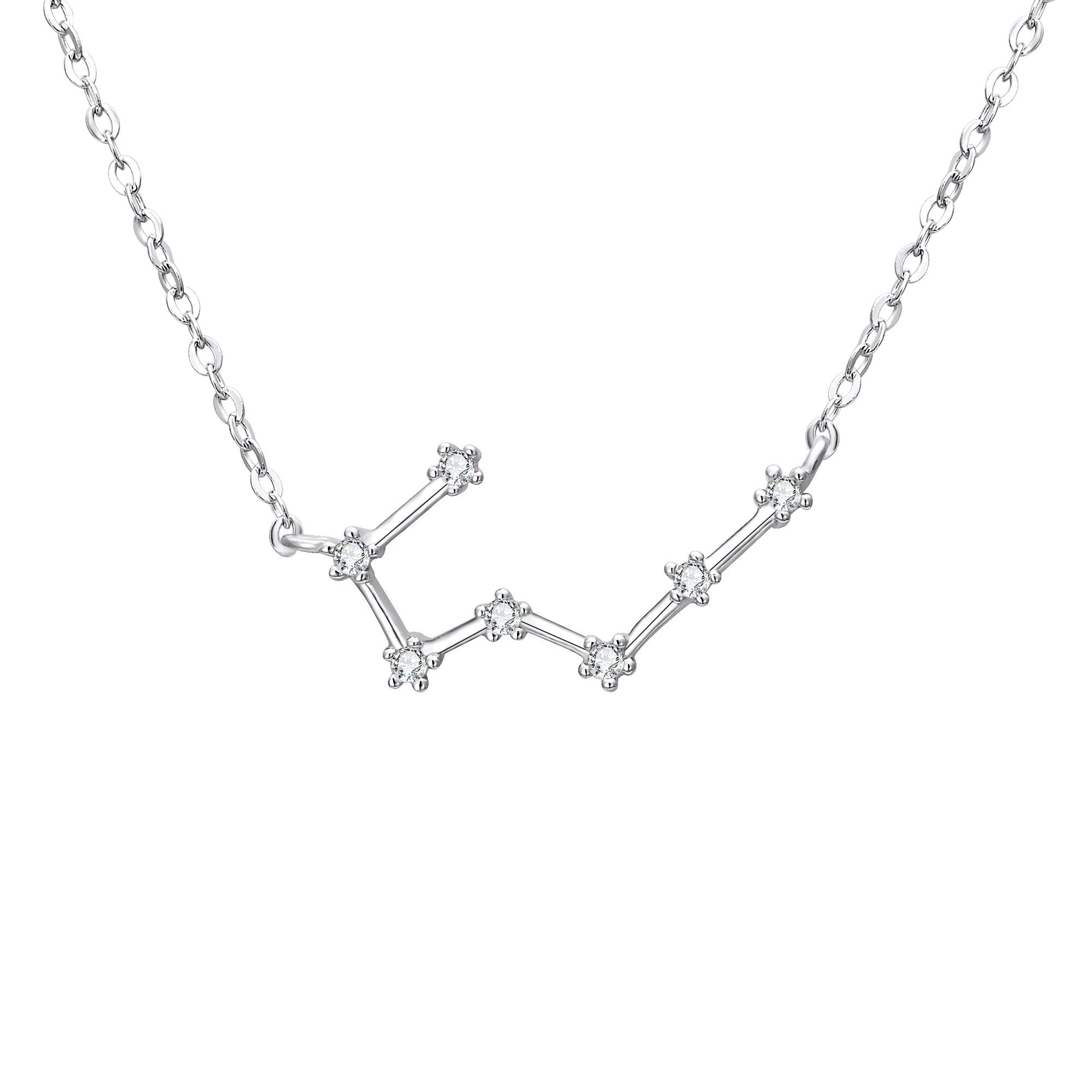 BriLove 925 Sterling Silver Necklace -Taurus Constellation Zodiac 12 Horoscope Astrology Women CZ Pendant Necklaces Birthday Gift for Valentines Day/Anniversary/Mothers Day/Christmas