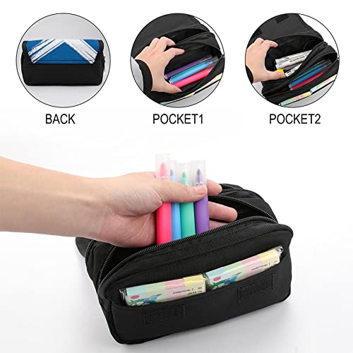 Retro Scottish Flag Pencil Case with Two Large Compartments Pocket Big Capacity Storage Pouch Pencil Bag for School Teen Adult
