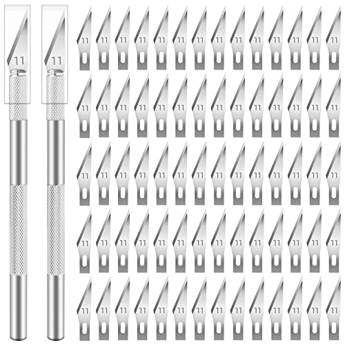 Jetmore 72 Pack Craft Knife Exacto Knife, Steel Hobby Knife Precision 2 Handles Knifes with 70pcs #11 Hobby Knife Blades with Storage Case, Craft Knife Kit for DIY, Art Work, Cutting, Carving