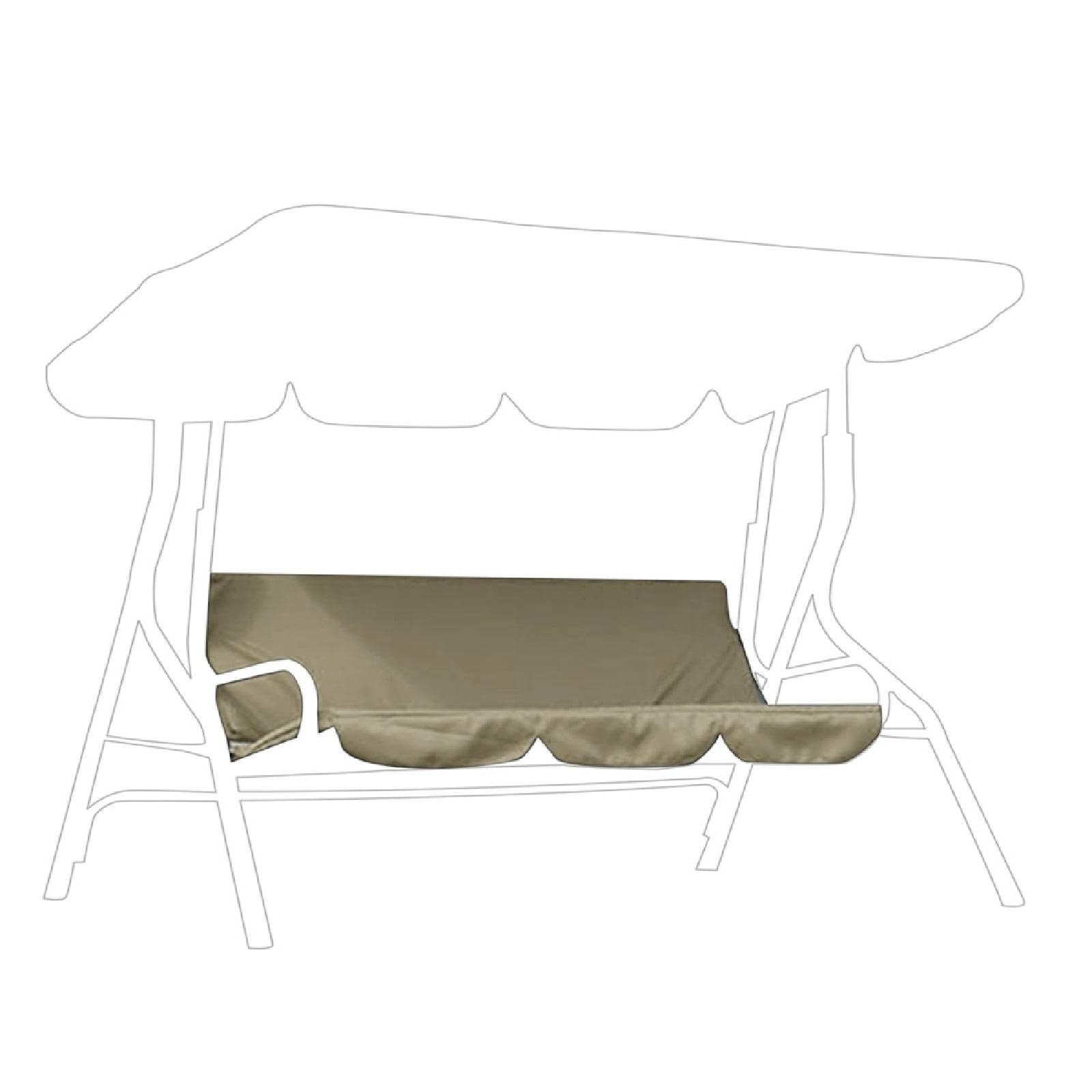 Haofy Patio Swing Cushion Cover Replacement, 3‑Seat Courtyard Garden Swing Hammock, Waterproof Outdoor Swing Seat Cover 150 x 50 x 10cm(Beige)