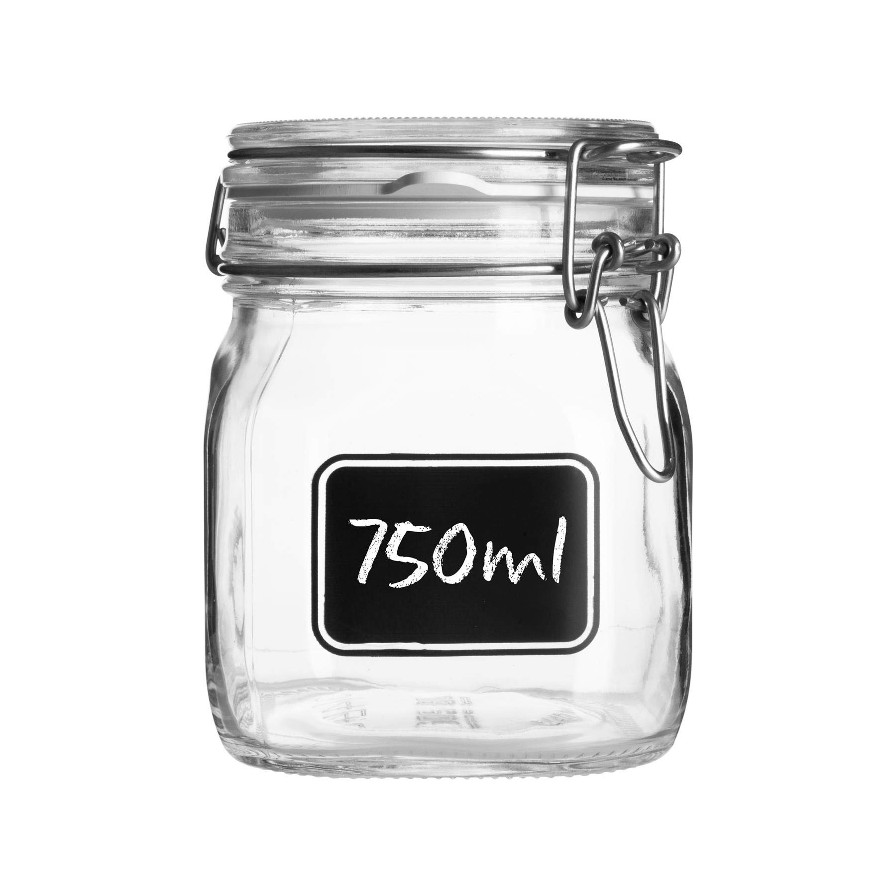 Bormioli Rocco Fido Airtight Vase with Chalkboard Label, Glass, L 1, Small