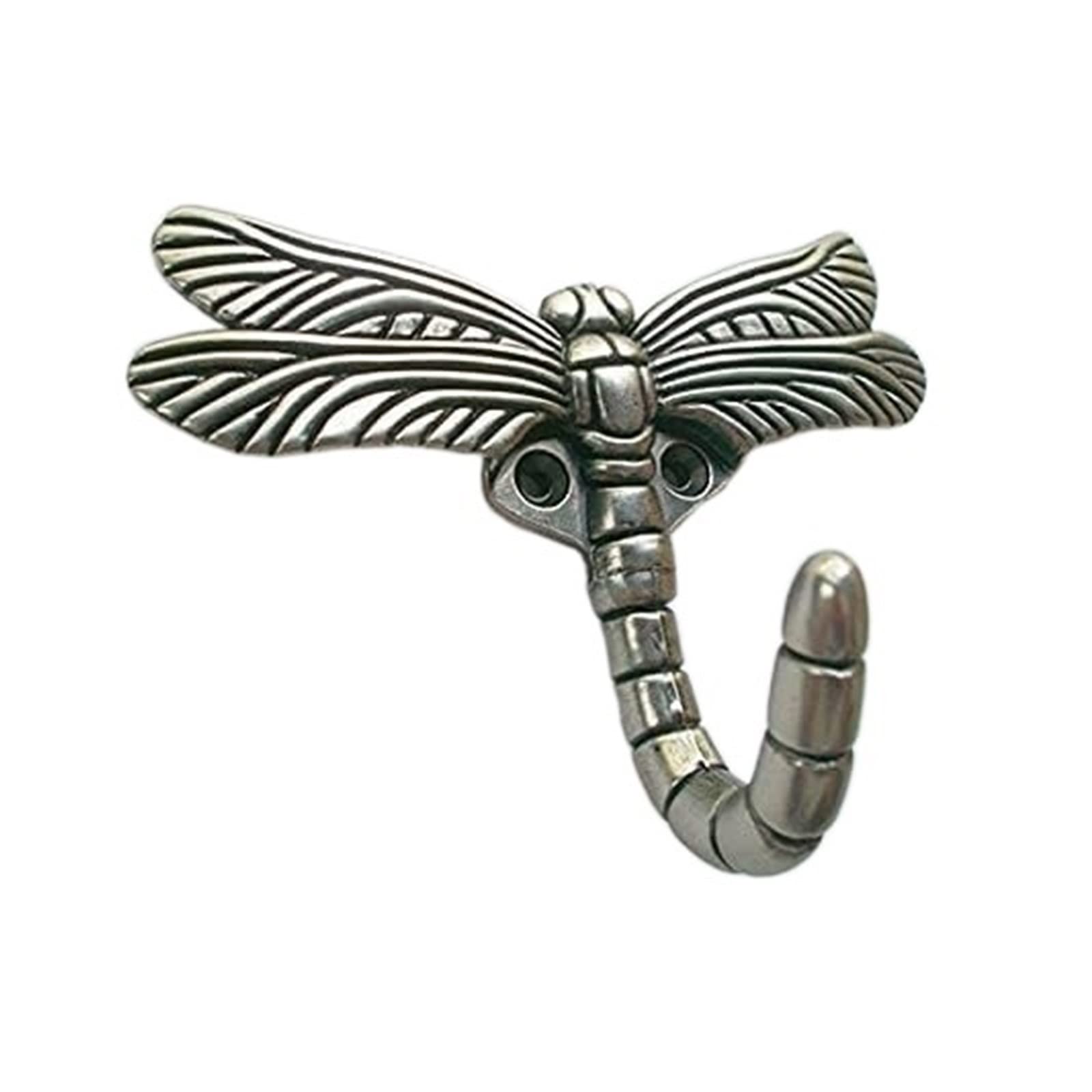 Coat Hooks Coat Rack Wall Mount Hooks Cast Iron Coat Hook，Vintage Dragonfly Towel Hooks Hat Rack Coat Hook Rustic Ranch Plant Garden Coat Hook Coat Hooks Wall Mounted (Color : OneColor)