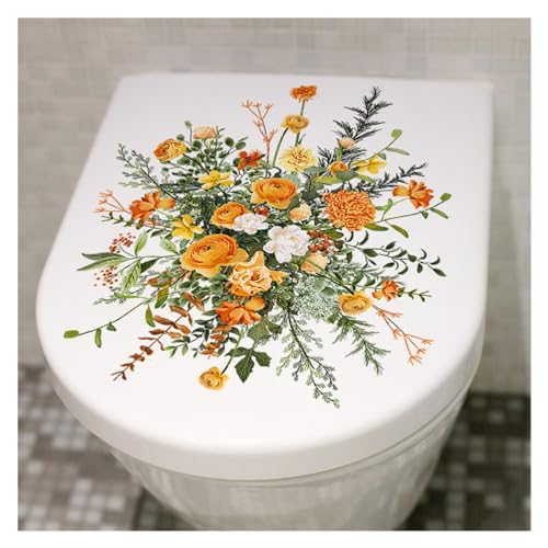 Bathroom Toilet Lid Decal, 2 Pieces Toilet Tank Decoration Self Adhesive Stickers