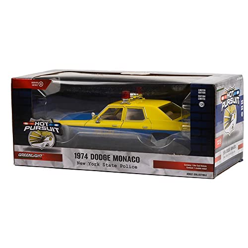 Collectibles Greenlight 85551 Hot Pursuit - 1974 Dodge Monaco - New York State Police 1:24 Scale