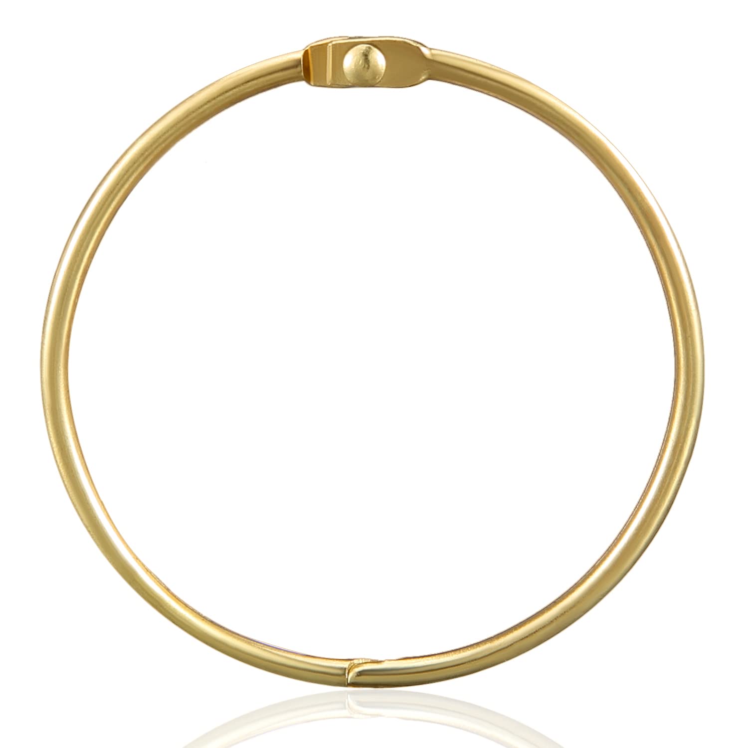 24 PCS Shower Curtain Rings, Gold Shower Curtain Hooks Decorative, ZESLMG Rustproof Shower Hooks for Shower Curtain Rods, Brass Metal Shower Rings for Bathroom, 2 Inch Loose Leaf Binder Rings