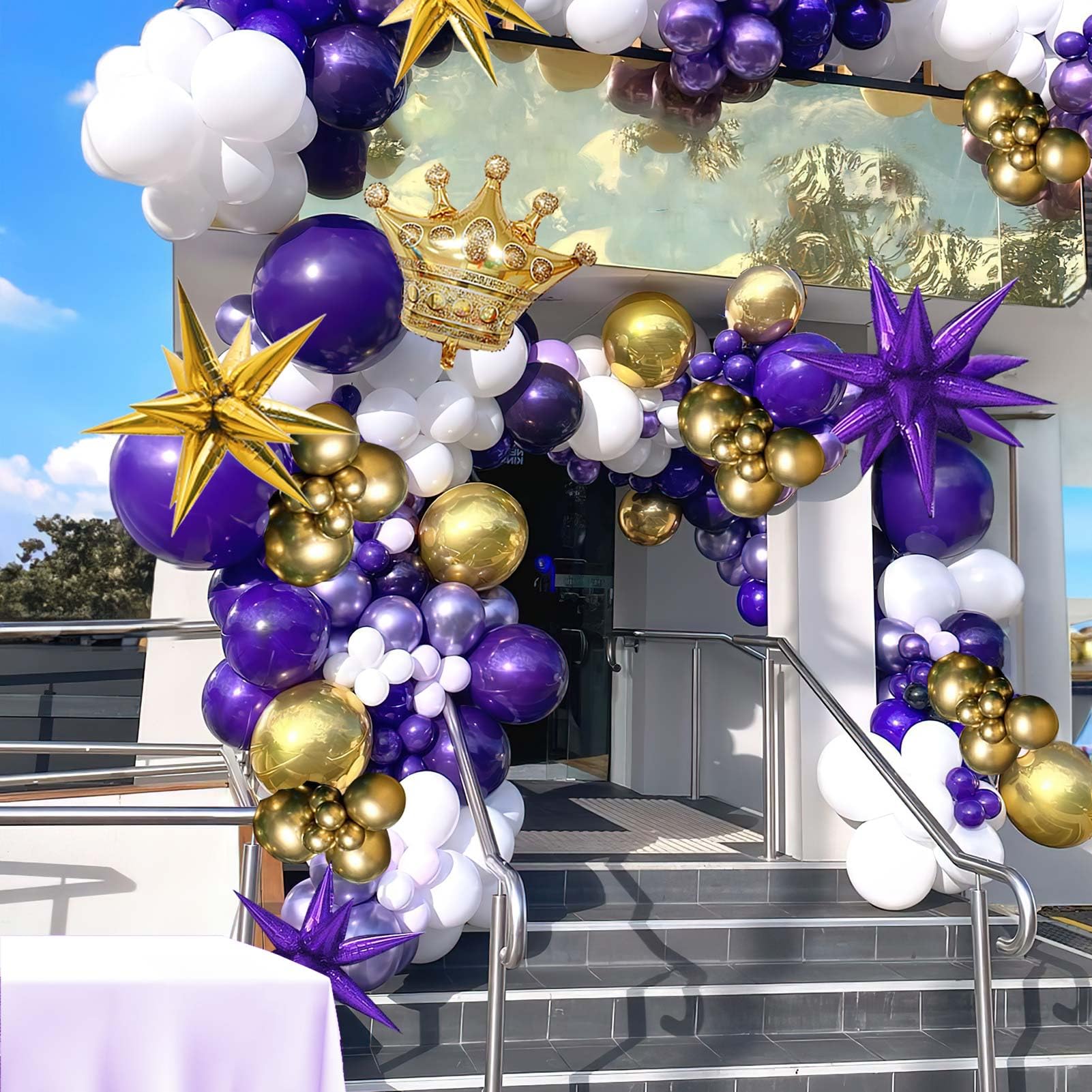 kozee Double-Stuffed Chrome light purple Balloons different sizes 60pcs 12/10/5 inch 2-layers pearl lilac balloon Garland kit For Birthday baby shower anniversary decorations Chrome Lilac