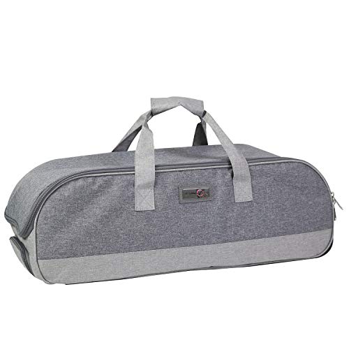 Everything Mary Rolling Craft Tote for Cricut, Brother, Silhouette Machines, Grey Heather - Machine Carrying Storage Bag for Air, Maker, Explore, Cameo - Travel Carry Case for Vinyl & Accessories