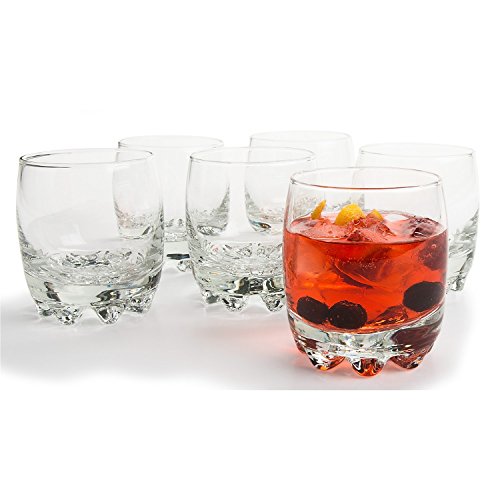 Bormioli Rocco Galassia Tumbler Rocks Glasses, Set of 6, Gift Boxed,10 oz
