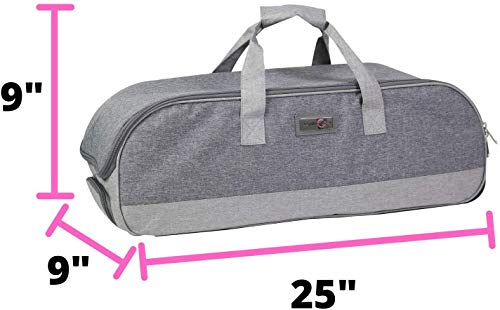 Everything Mary Rolling Craft Tote for Cricut, Brother, Silhouette Machines, Grey Heather - Machine Carrying Storage Bag for Air, Maker, Explore, Cameo - Travel Carry Case for Vinyl & Accessories