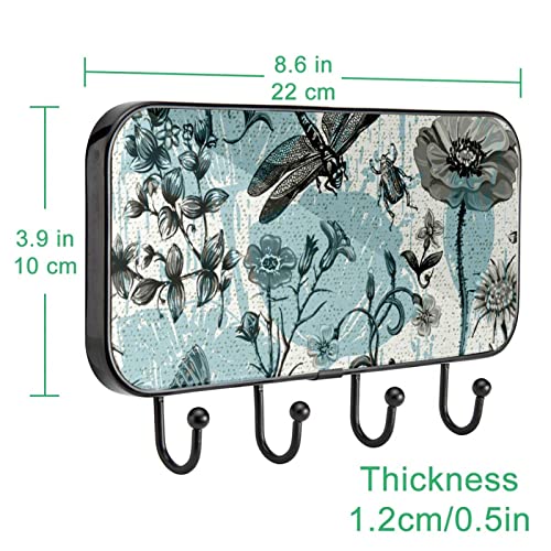 Dragonfly Insect Adhesive Hooks Towel Hooks, Wall Hooks Stick on Bathroom/Kitchen/Bedroom