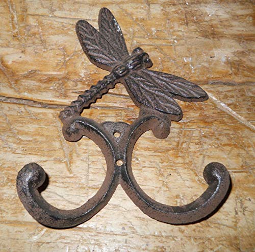 MIABE - Cast Iron Supplies for Dragonfly Towel Hooks Hat Rack Coat Hook Rustic Ranch Plant Garden for Home Decor