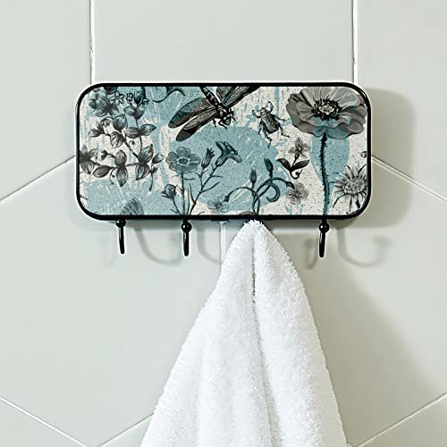 Dragonfly Insect Adhesive Hooks Towel Hooks, Wall Hooks Stick on Bathroom/Kitchen/Bedroom