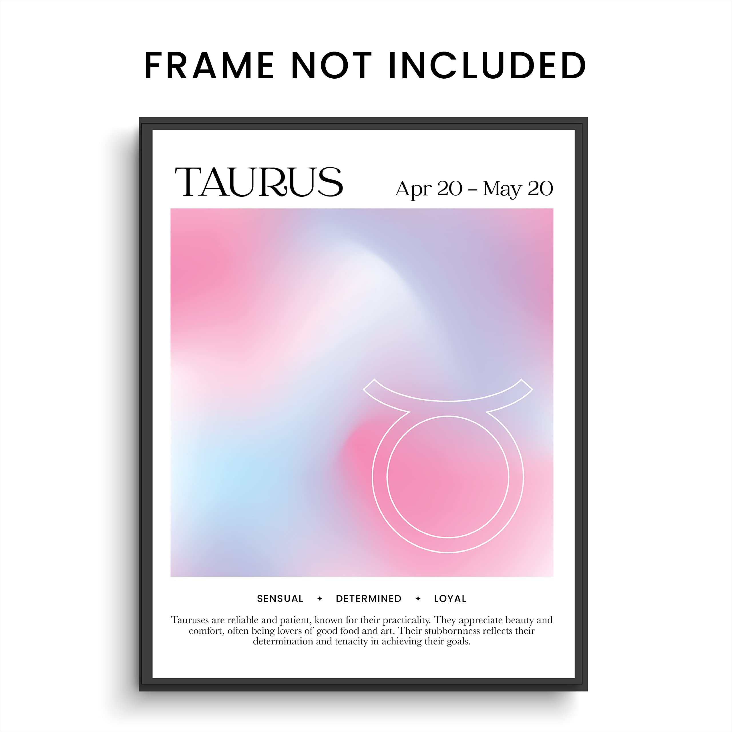 Taurus Gifts for Women - Astrology Decor Wall Art Print, Zodiac Sign Poster Birthday Gift for Tauruses (8x10 Unframed)