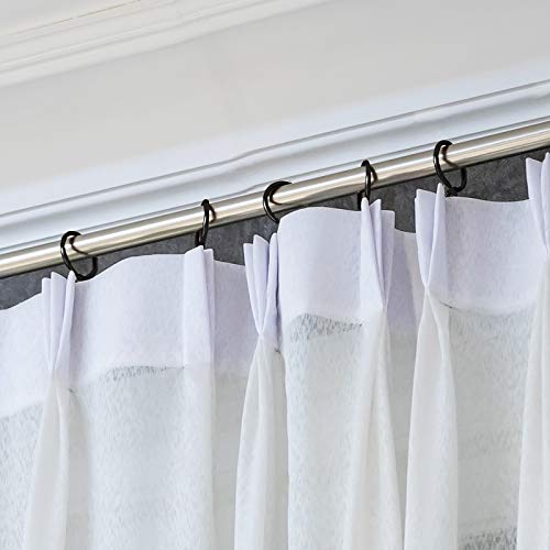 Hotop 30 Pieces Metal Drapery Curtain Rings and 30 Pieces Hanging Metal Curtain Drapery Pin Hooks for Window Door Shower(32 mm,Black)