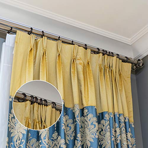 Hotop 30 Pieces Metal Drapery Curtain Rings and 30 Pieces Hanging Metal Curtain Drapery Pin Hooks for Window Door Shower(32 mm,Black)