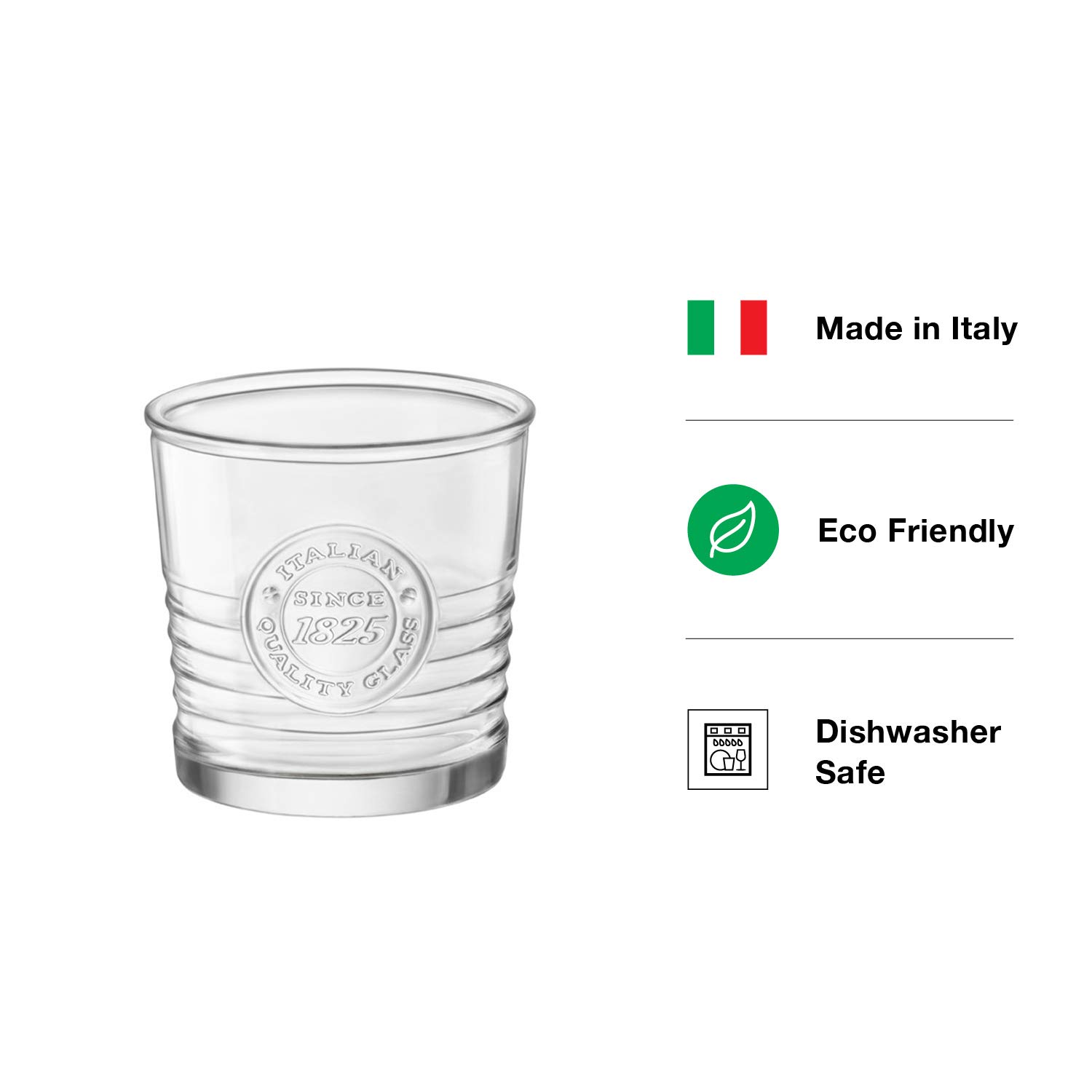 Bormioli Rocco Officina 1825 Rocks Set of Four, Clear