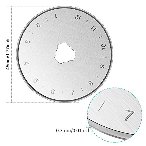 30 Pieces 45 mm Rotary Cutter Blade Round Quilting Blades Rotary Replacement Cutting Blade Sewing Cutter Blade for Quilting, Stitching, Patchwork, Crafts and Sewing