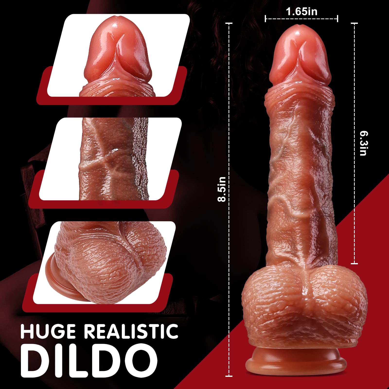 Thrusting Dildo Vibrator Sex Toys - 4 in 1 Realistic Dildos with 3 Thrustion 10 Vibration Rotation Heating Modes for G Spot Anal Clitoral Stimulation, Strong Suction Cup Dildo Adult Toys for Women